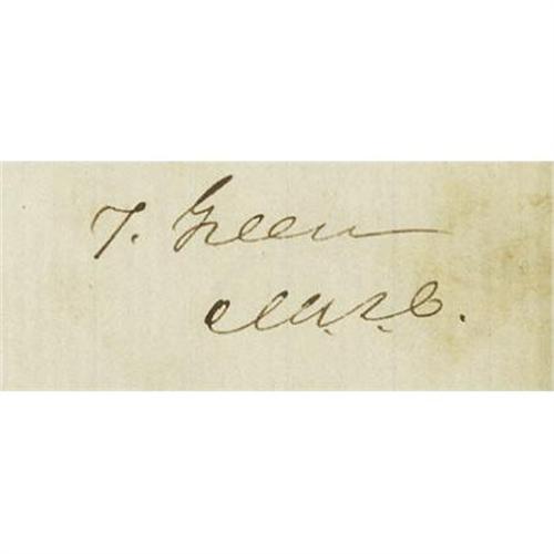 Confederate General Thomas Green Signature.