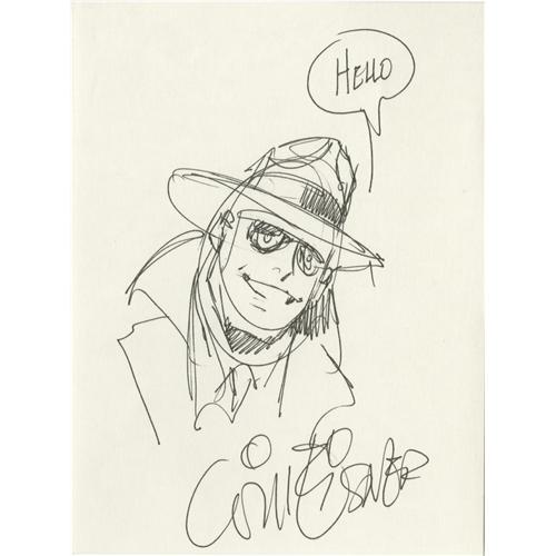 "Will Eisner Signed Sketch of ""The Spirit"".