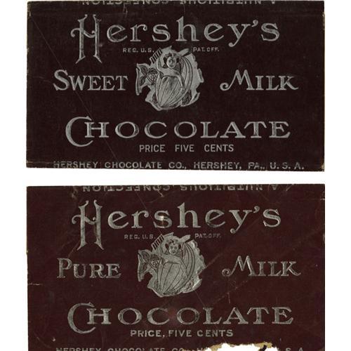 Pair of Hershey's Chocolate Bar Wrappers.