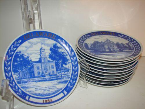 SET OF 11 DELAWARE PLATES