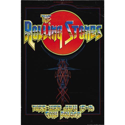 Rolling Stones Cow Palace Concert Poster 1975
