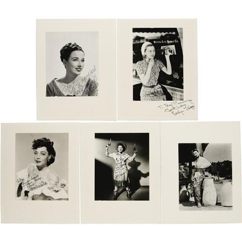 Five Vintage Actress-Signed Photos