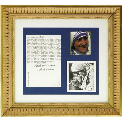Mother Teresa Signed Letter and Display