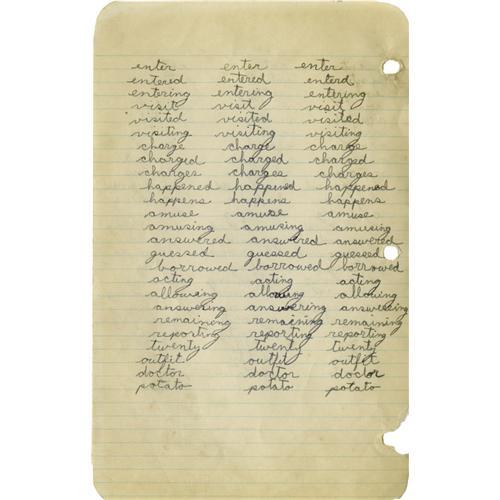 James Dean Handwritten Homework Page with Photo