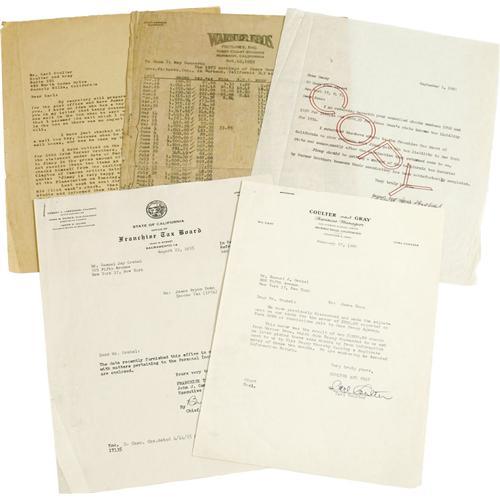James Dean Business Correspondence Items