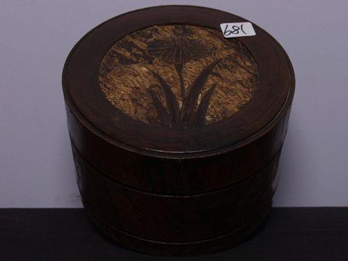 Vintage Japanese Elmwood Collar Box