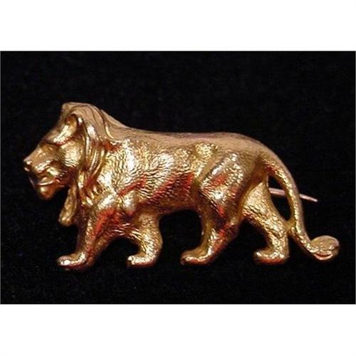 Antique 18K Gold Lion Pin #1112834