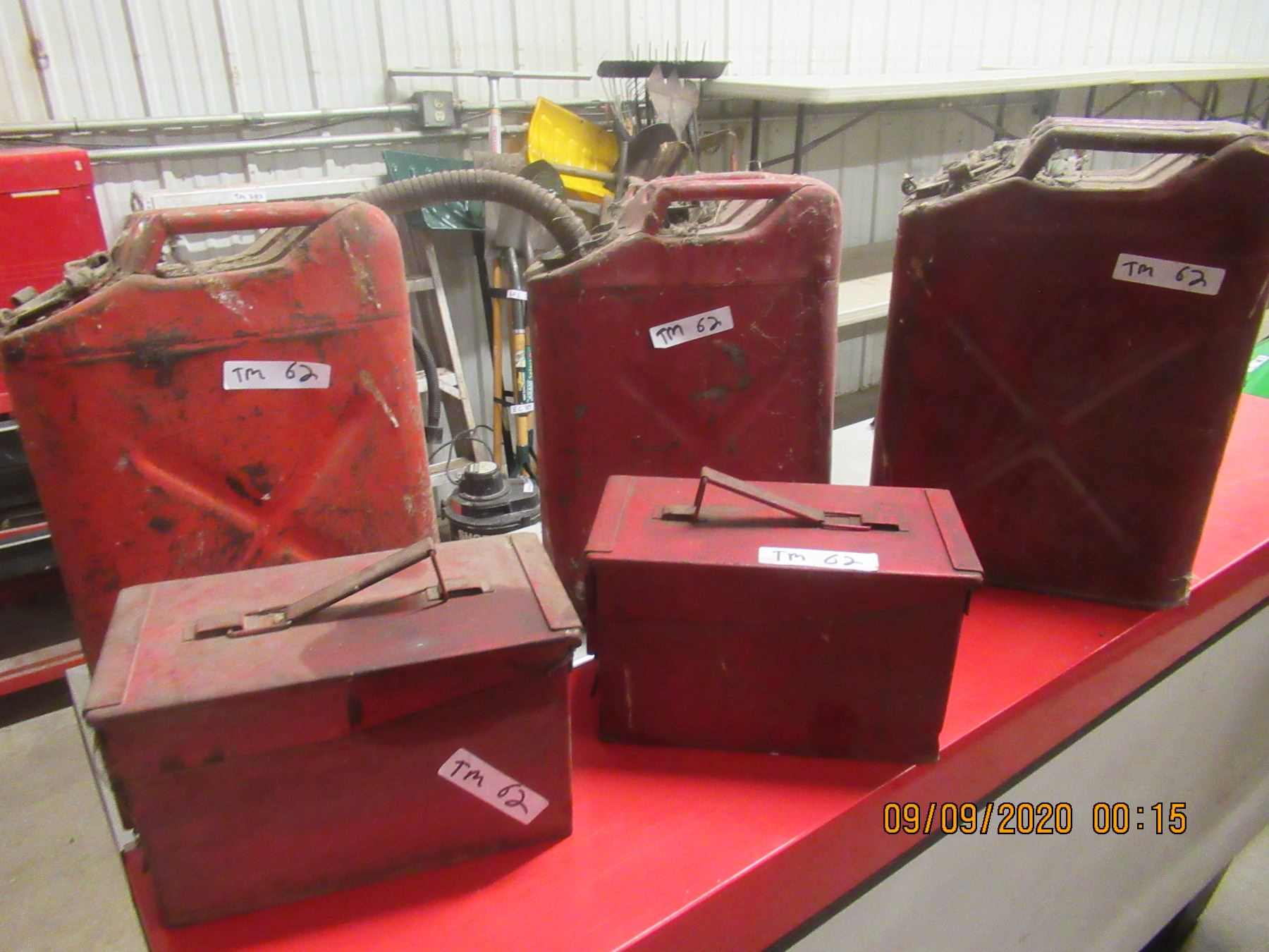 Vintage Metal Military Gas Cans & Military Metal Ammo Boxes
