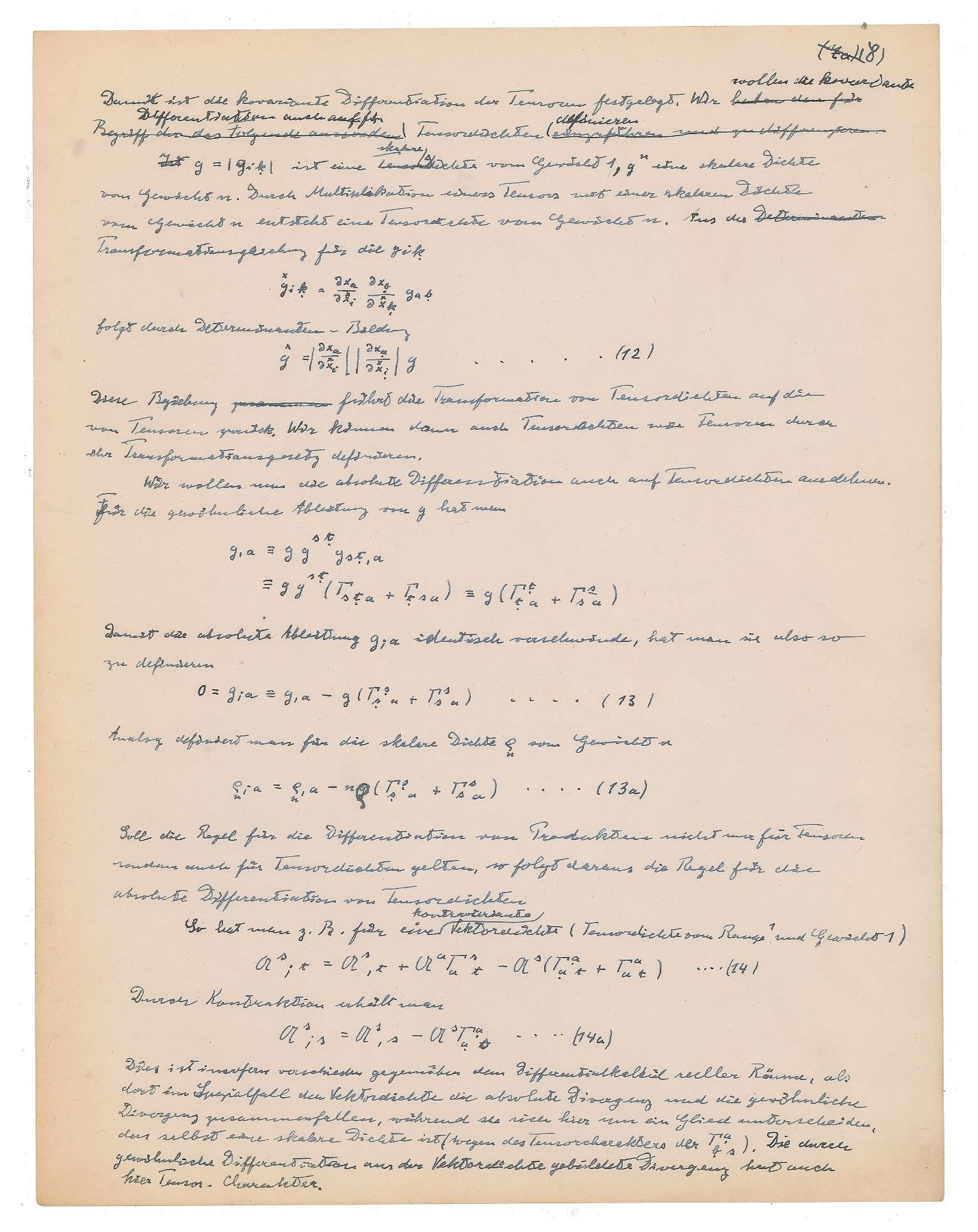 Albert Einstein Handwritten Scientific Manuscript