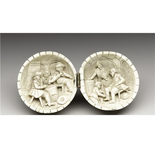 A Continental Carved Ivory Diptych