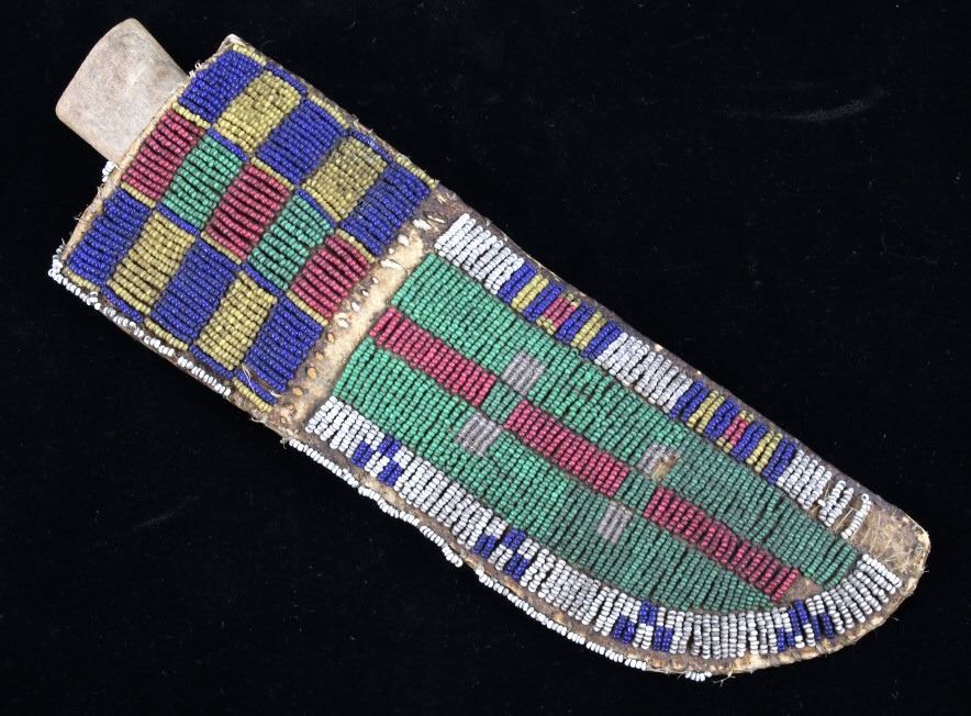 Northern Cheyenne Beaded Sheath & Knife c. 1850-76