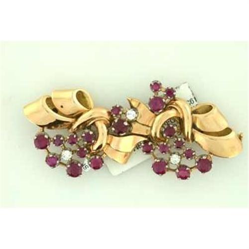 Art Deco Burmese Rubies and Diamonds 18k Gold #1138921