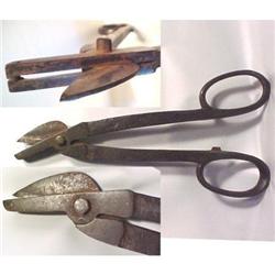 Antique Tinsmith Shears sgd 19 C. Rare Tool #1180056
