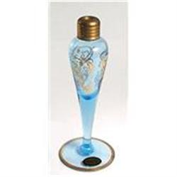 VOLUPTE Baby Blue Art Deco Glass Perfume Bottle#1128973