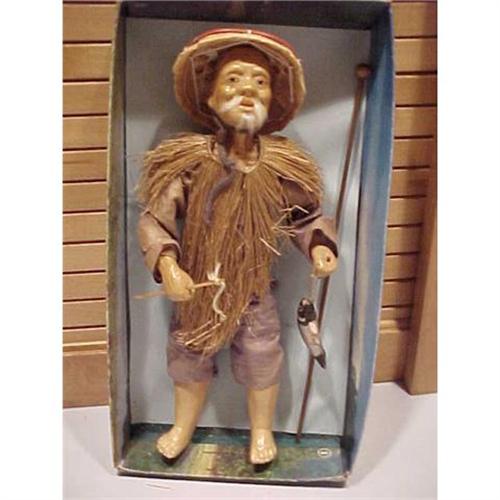 Oriental Compo/papier mache fisherman-wonderful#1131453