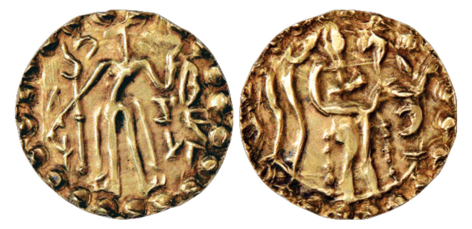 Ancient India: Samatata region, gold dinar of Rajabhata of Khadga ...