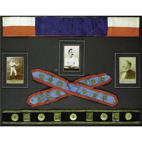 1880's John L. Sullivan Fight Worn Boxing Belt & Sash
