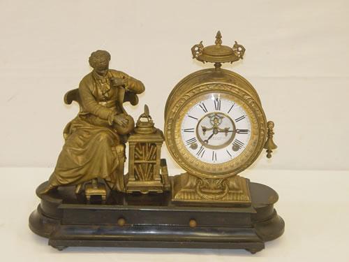 ANSONIA FIGURAL MANTLE CLOCK-SCHOLAR W/