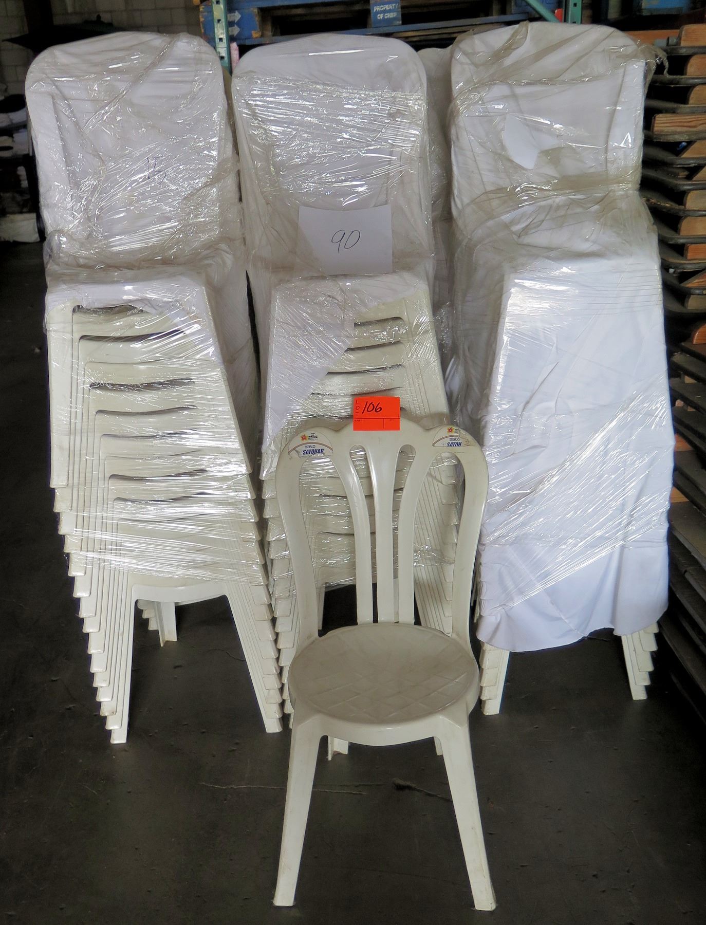 Qty 90 White Plastic Stackable Chairs - Oahu Auctions Qty 90 White Plastic Stackable Chairs - Oahu Auctions