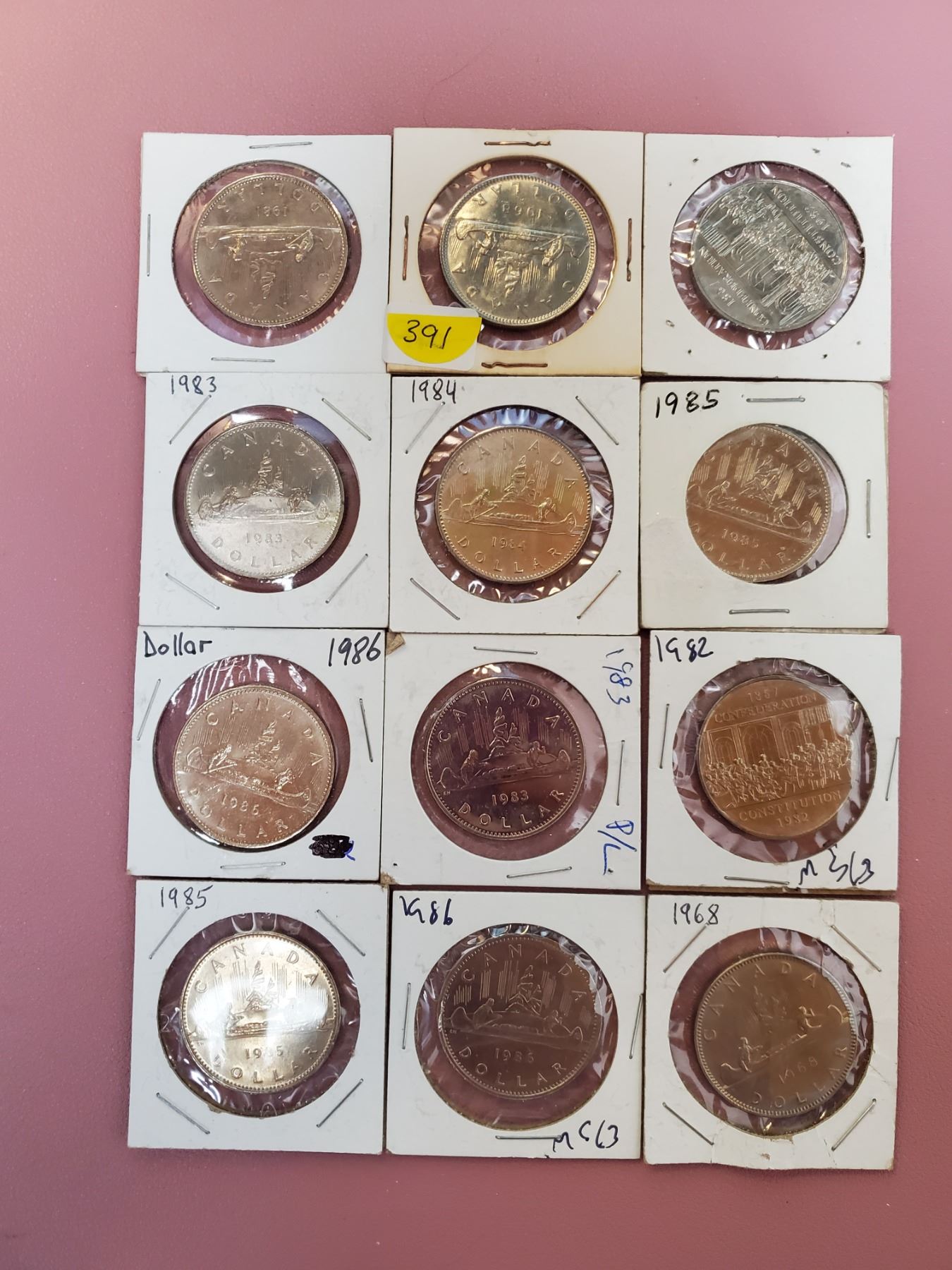 Canadian nickel dollars various dates & grades lot of 12