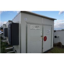 Oilfield shack loaded inside, comes with catalystic heater and tank.