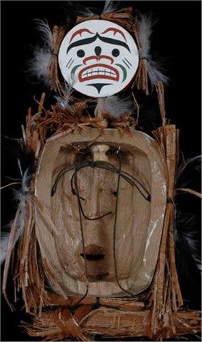 Moon Mask Carved by Alfred Scow 13" H.
