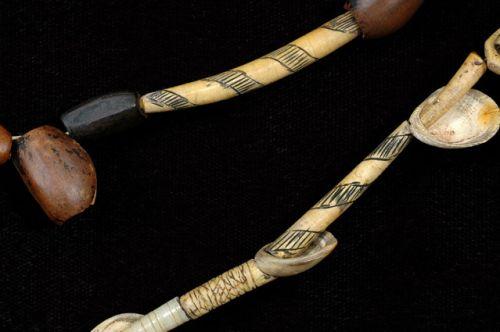 Carved Dentalium Shell Necklace with Cl