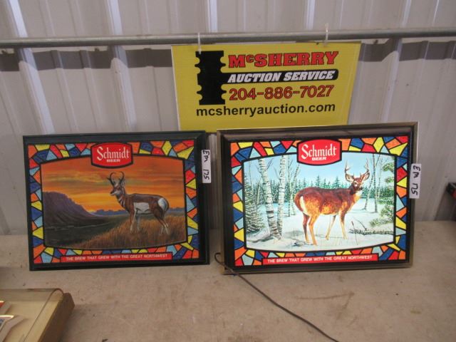Vintage 1976 Schmidt Light Up Beer Sign 3 D w 2 Sheilds - 1 is White ...