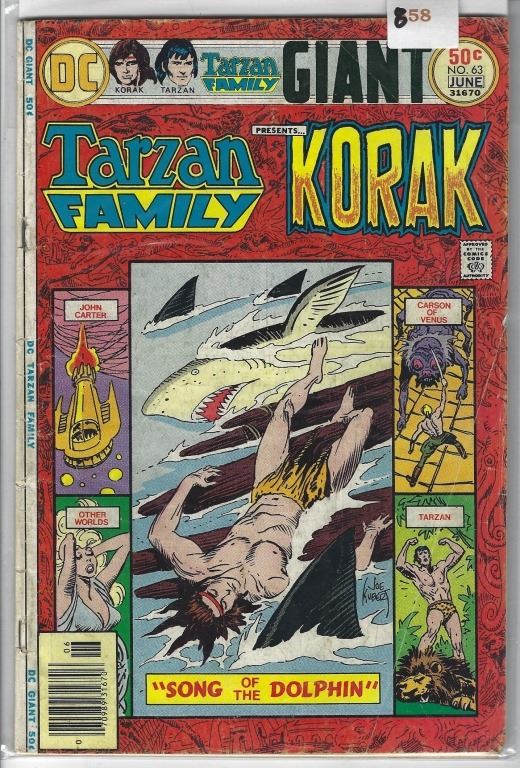 VINTAGE "TARZAN FAMILY KORAK" DC COMIC NO. 63 JUNE 31670 50 CENTS