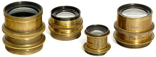 4 Brass Lenses by Hermagis, Meyer, Ries