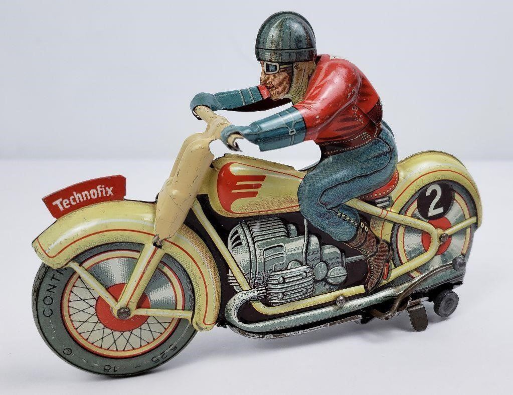 Technofix German Motorcycle Tin Toy