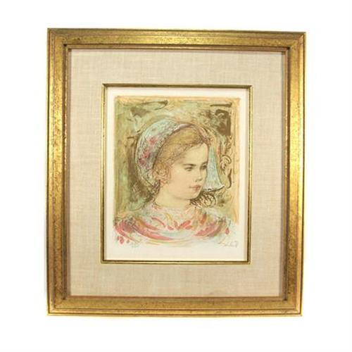 Edna Hibel Signed Lithograph Print "Young Girl #1247098