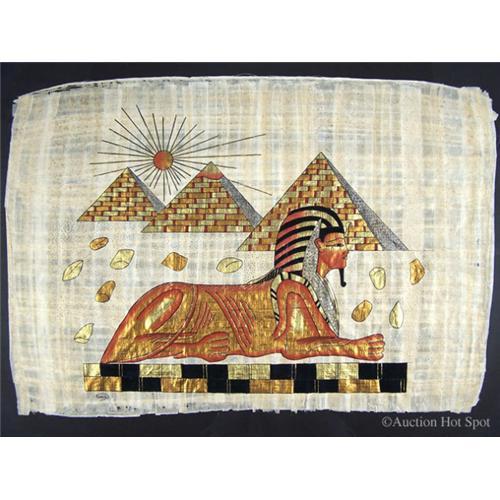 Lot of 6 Framed "Egyptian Papyrus Pyramid #1247108