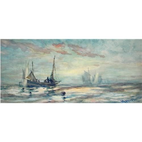 Robert Hopkin - Watercolor Painting of Boats #1247290