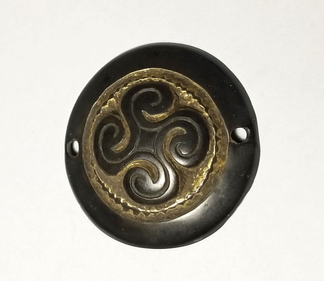 Gilt Silver Greek Roundel with Central Meandros Greek. Hellenistic