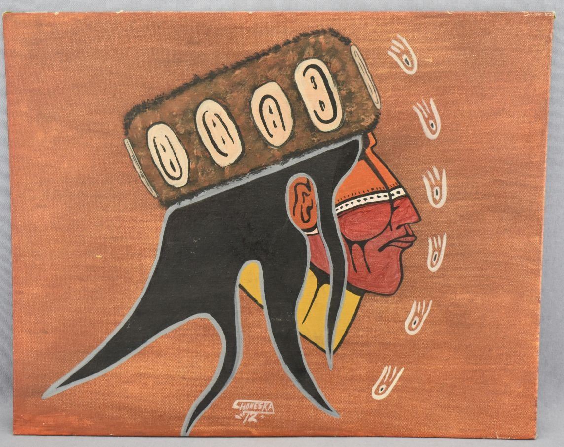 NATIVE AMERICAN PAINTING BY CHONESKA