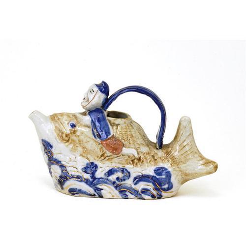 Old Japanese Kutani Imari Hirado Teapot Man #1200671