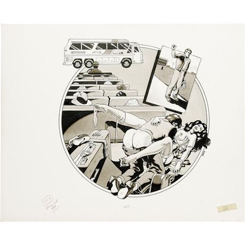 Spain Rodriguez - Fling Illustration Original Art (circ