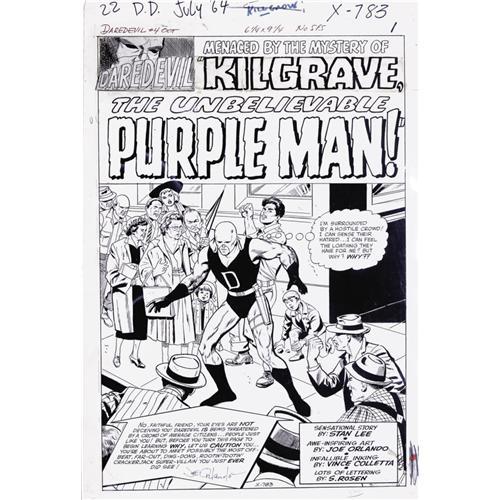 Joe Orlando Daredevil #4 Splash Page 1 Original Art