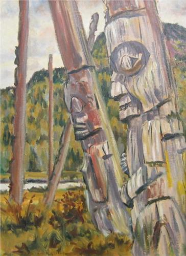 Ruth Harvey (Canadian) Oil: Last Totem Kispiox