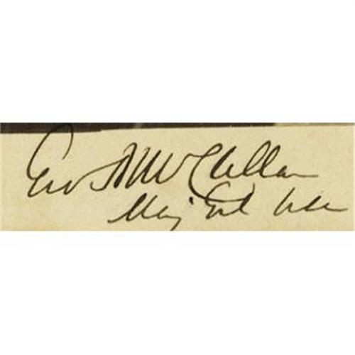 General George McClellan Signed Carte de Visite.