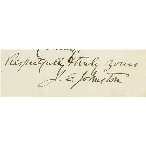 Joseph E. Johnston Autograph Letter Signed