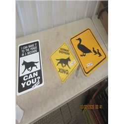 Signs- 2 German Shepherd Signs, 1 Ducks Unlimited - Duck Crossing