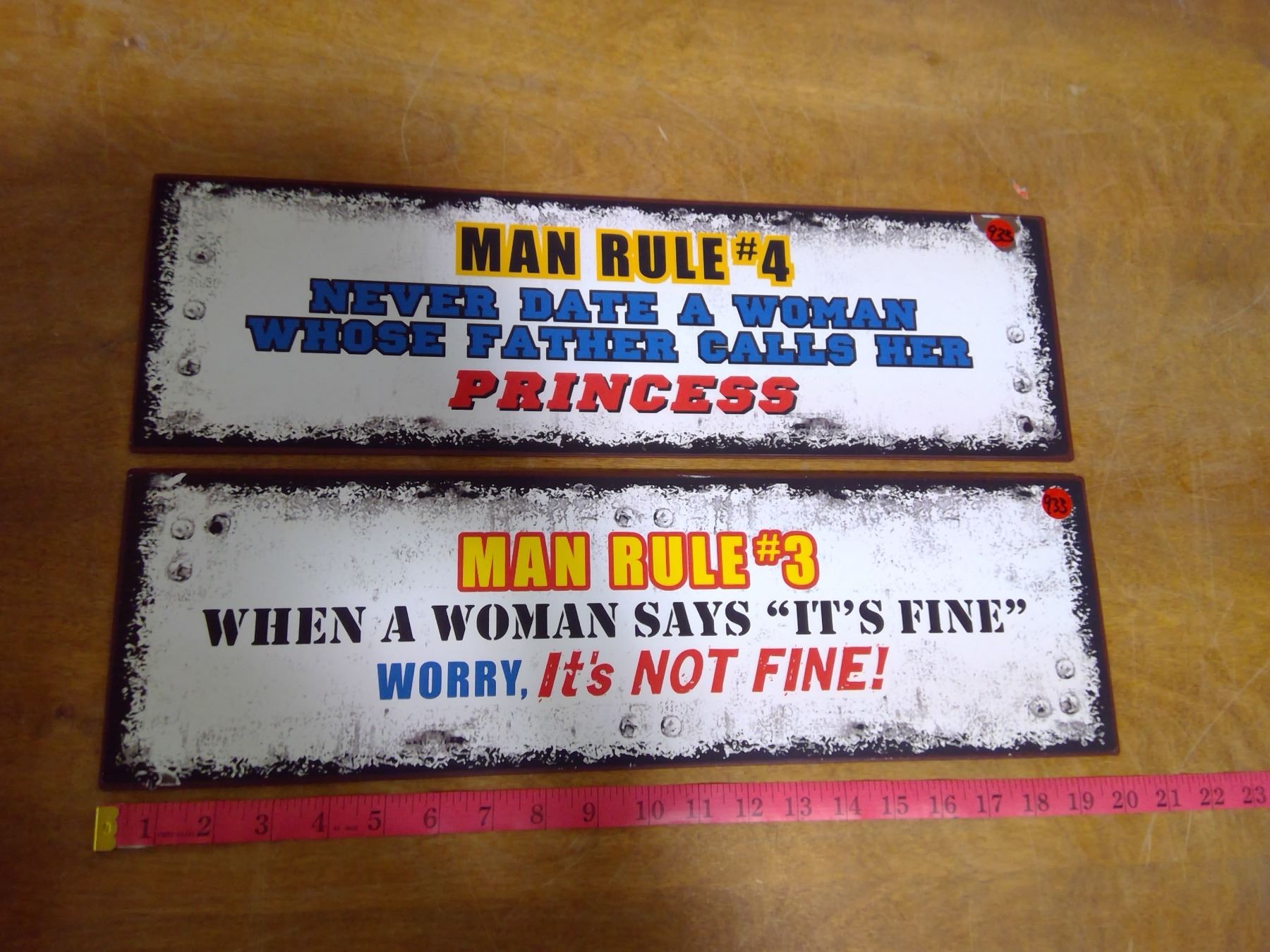 Two Man Rules Tin Signs