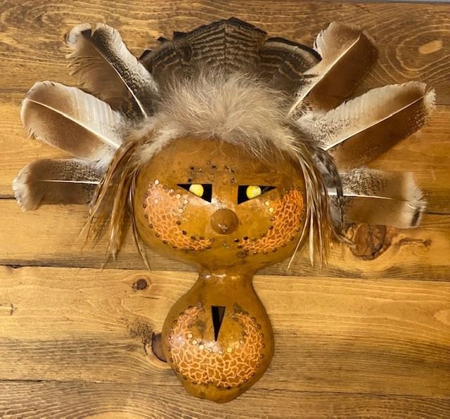 Cherokee Artist Dan Corley Gourd Mask