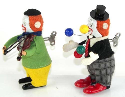 2 Schuco Wind Up Clown Toys
