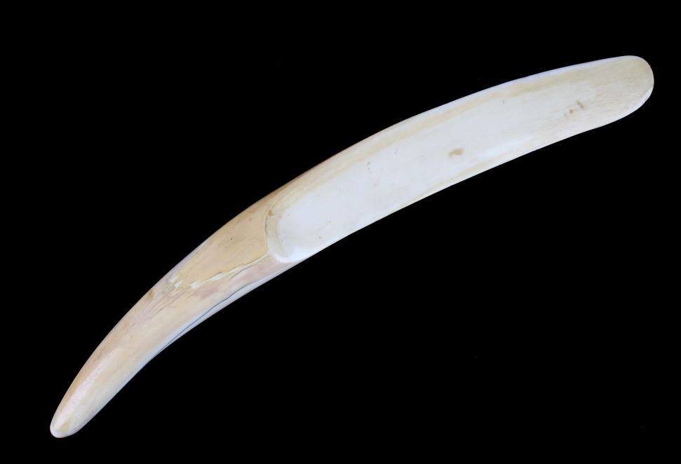 19th C. Eskimo Inuit Walrus Tusk Ivory Page Turner