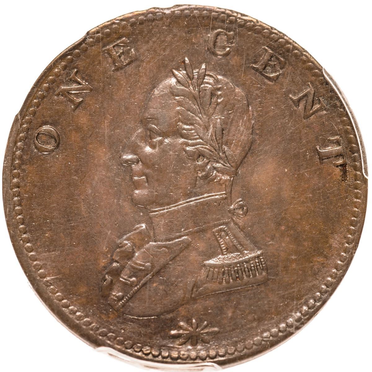 (1783) George Washington Cent. Double Head. Baker-6. W-1120 variety ...