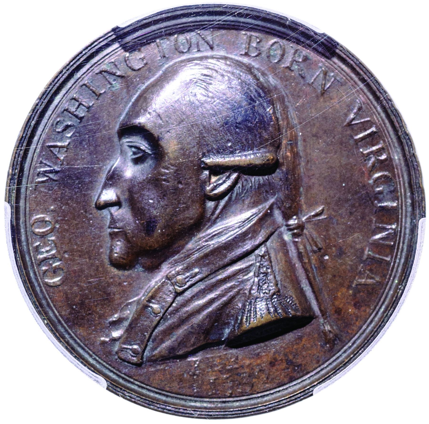 1790 George Washington Manly Medal. Baker-61B. First Obverse. Bronze ...