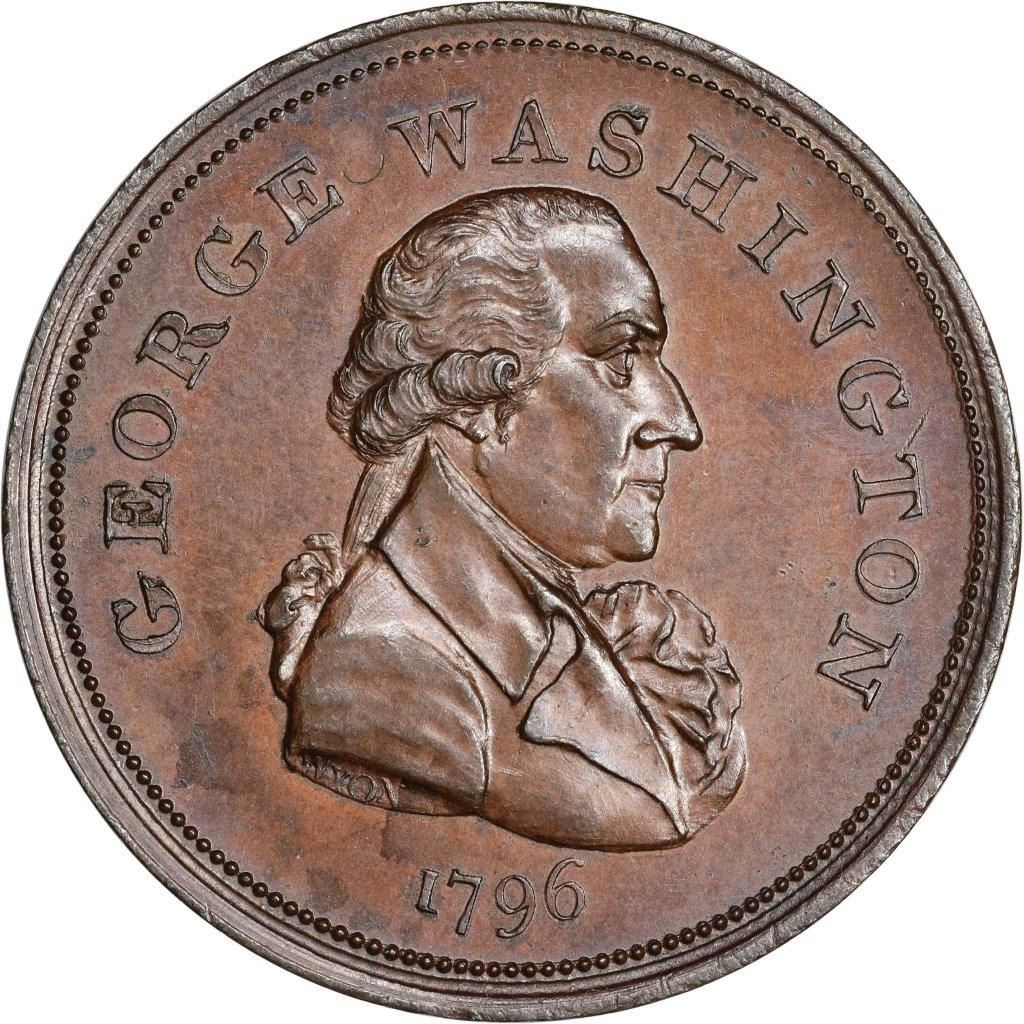 1796 Repub. Ameri. Medal or Penny. Baker-68, D&H Middlesex-245. Bronze ...